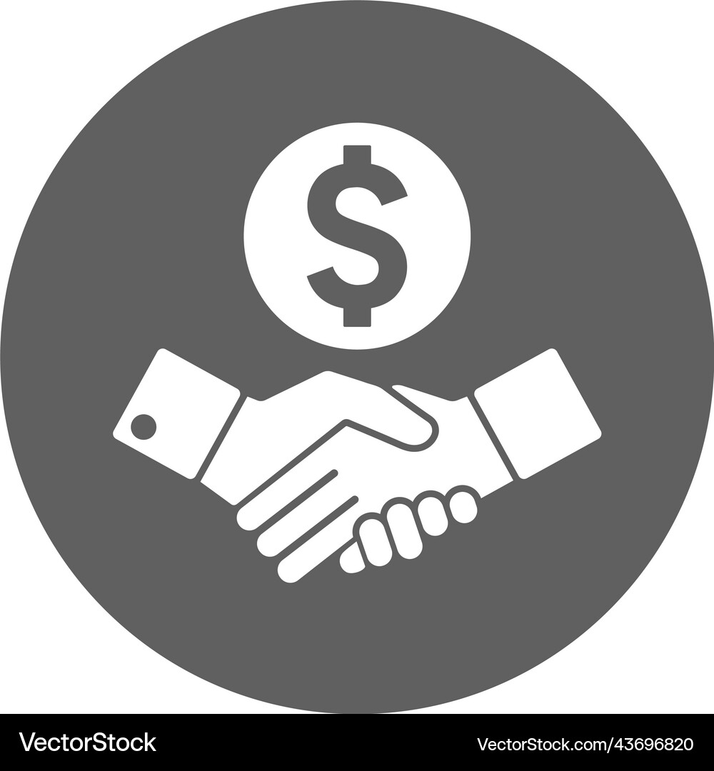 Business deal icon gray graphics Royalty Free Vector Image