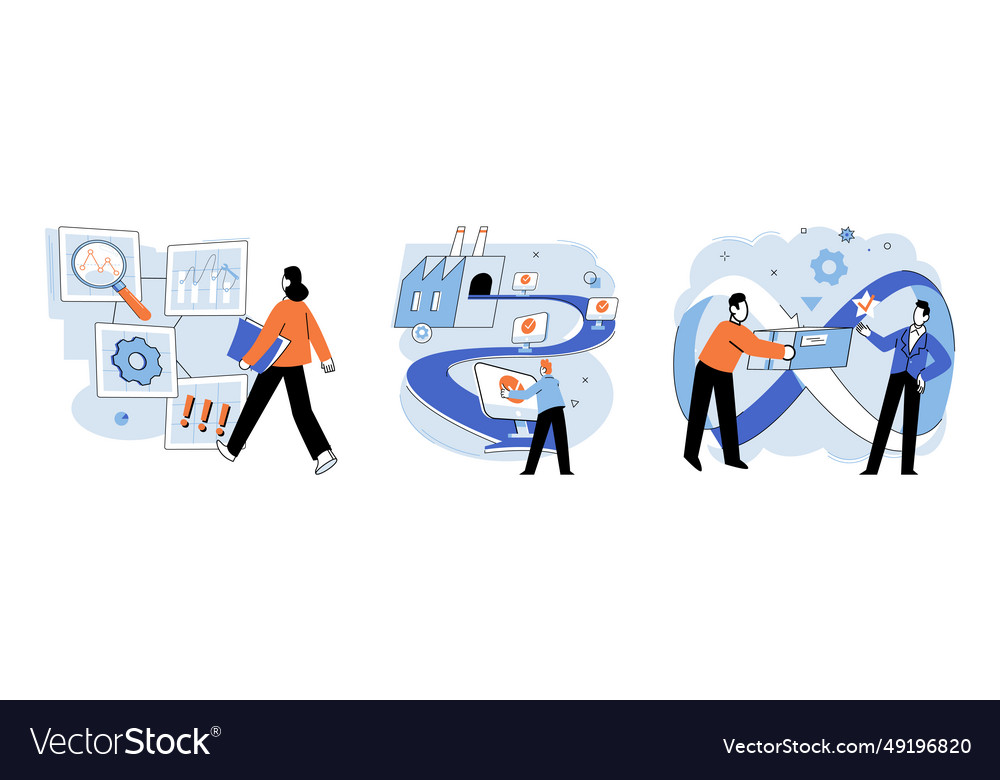 Business process improving processes Royalty Free Vector