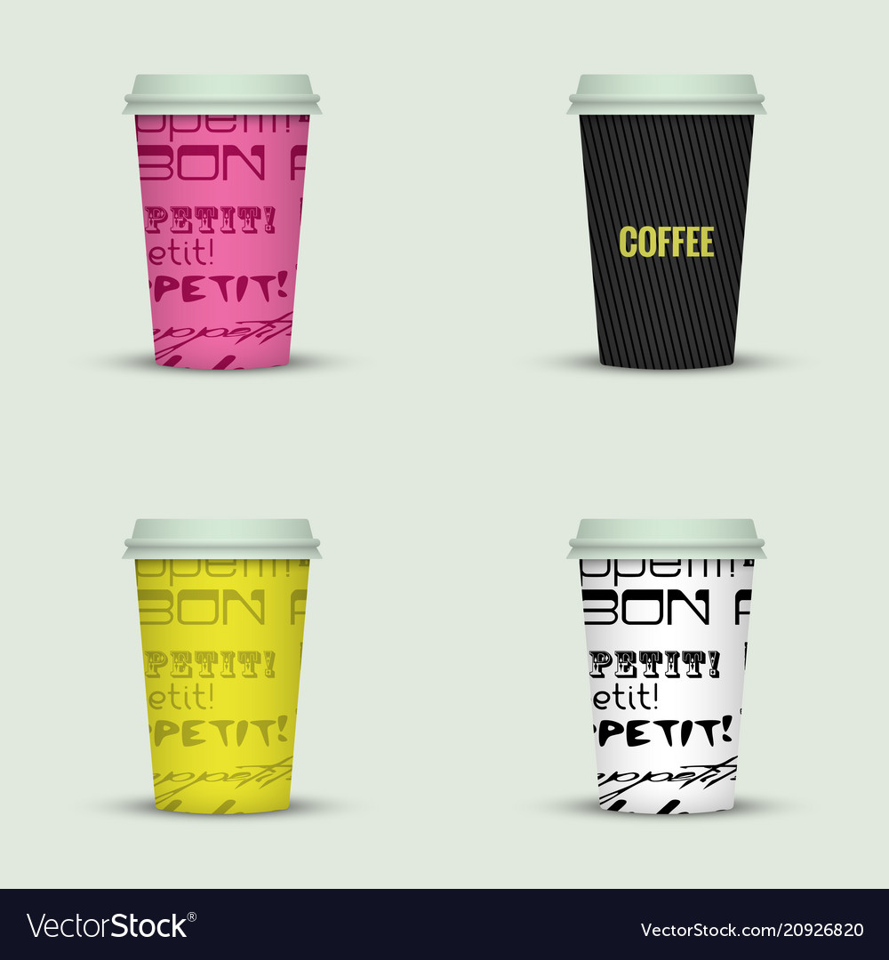 Coffee cup to go cups set collection Royalty Free Vector