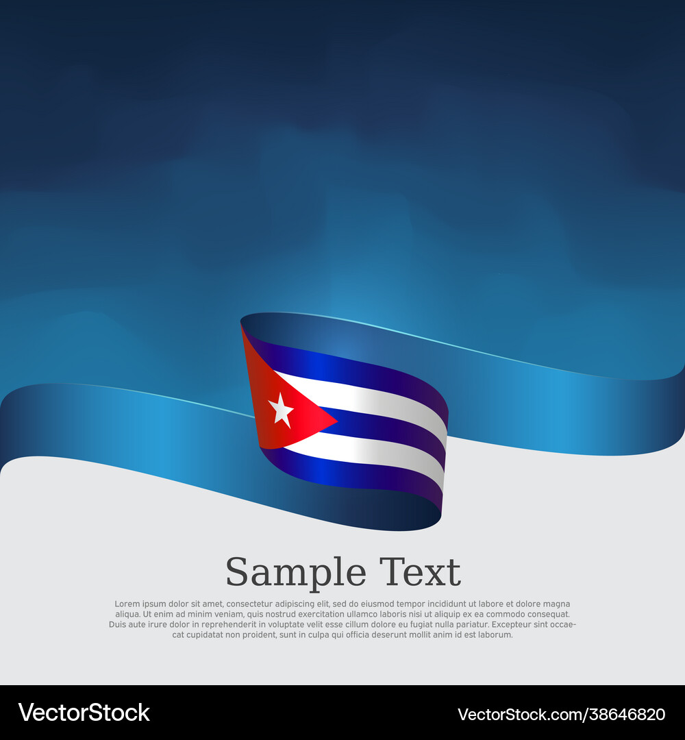 Cuba flag background cuban wavy ribbon Royalty Free Vector