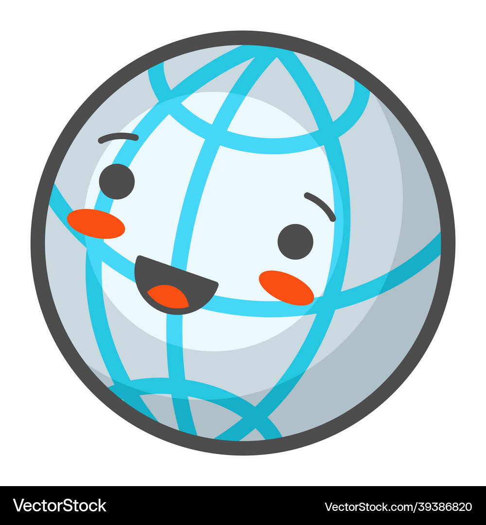 Globe in cartoon style cute funny Royalty Free Vector Image
