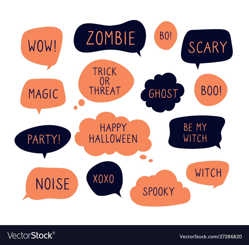Halloween speech bubbles trick or threat happy Vector Image