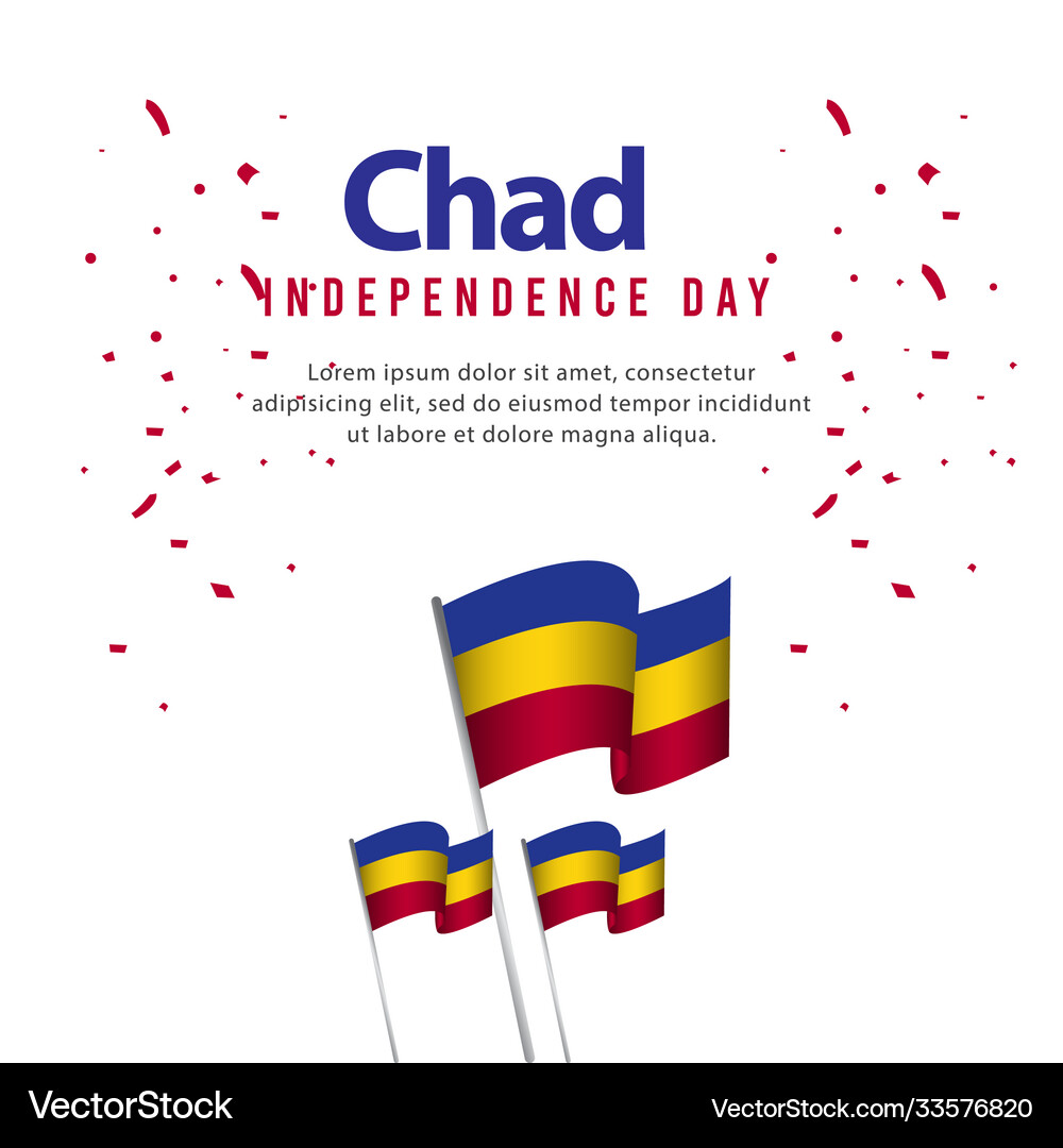 Happy chad independence day celebration poster Vector Image