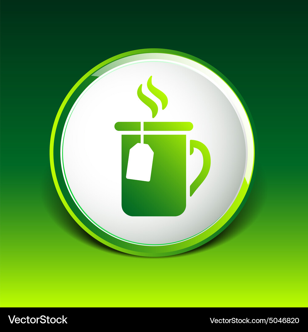 Logo cafe tea isolated decoration green cup Vector Image