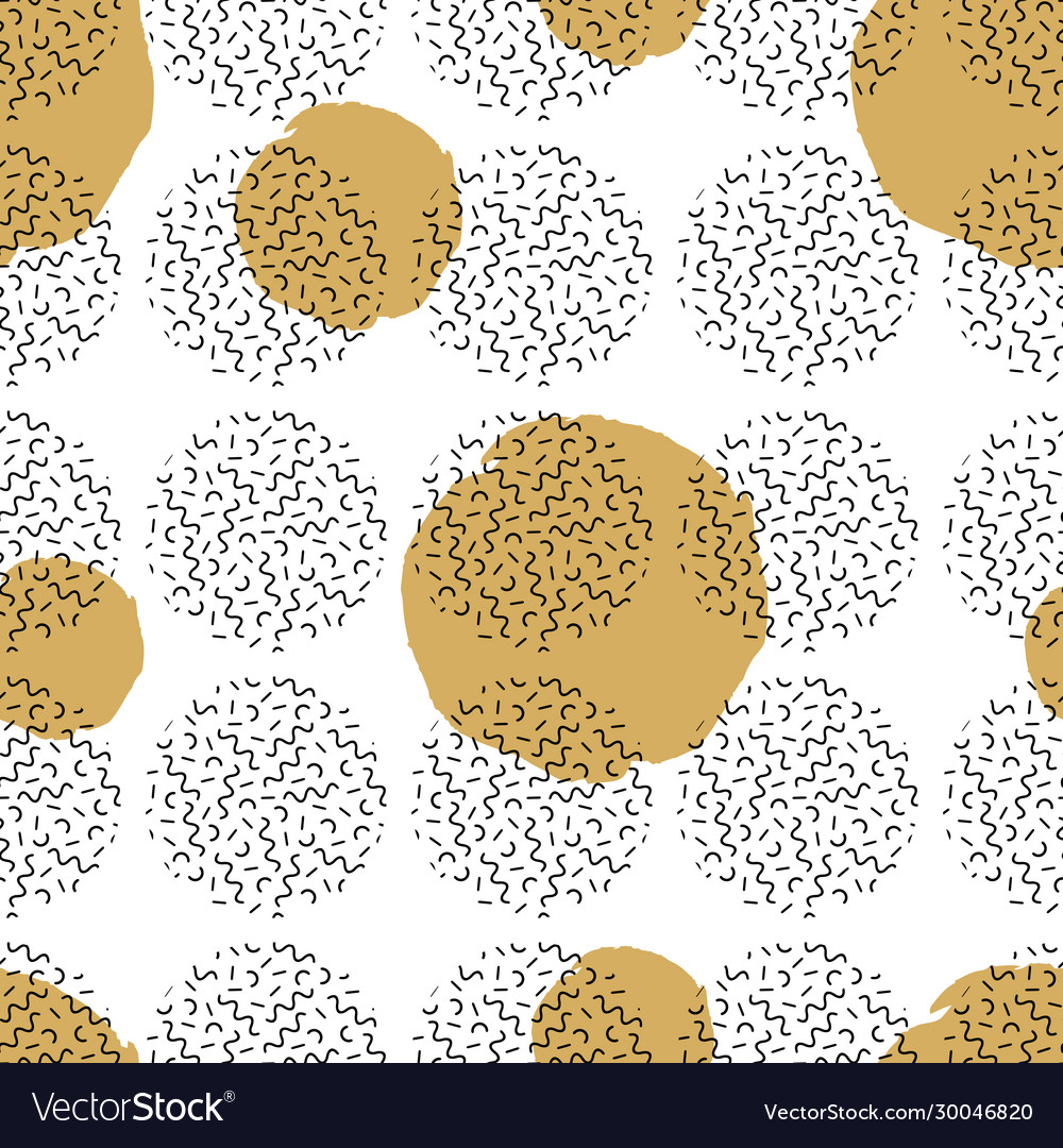 Seamless pattern with different round elements Vector Image