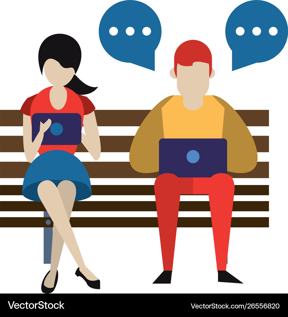 Social media network chatting cartoon Royalty Free Vector