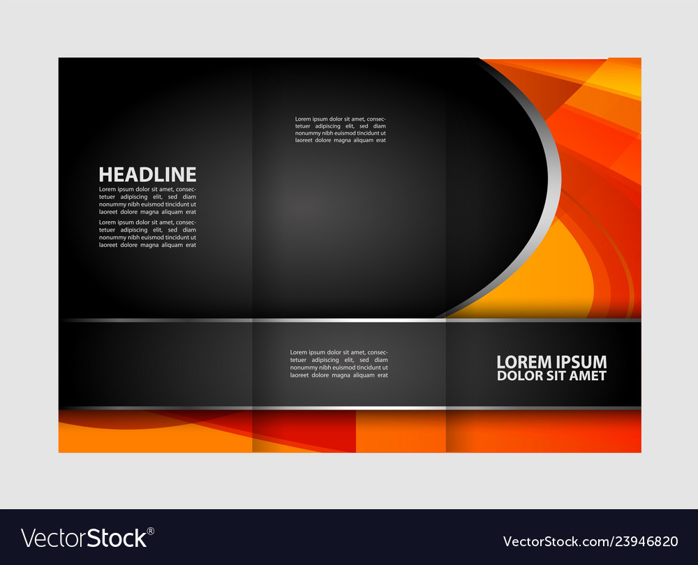 Template design trifold brochure with polygons po Vector Image