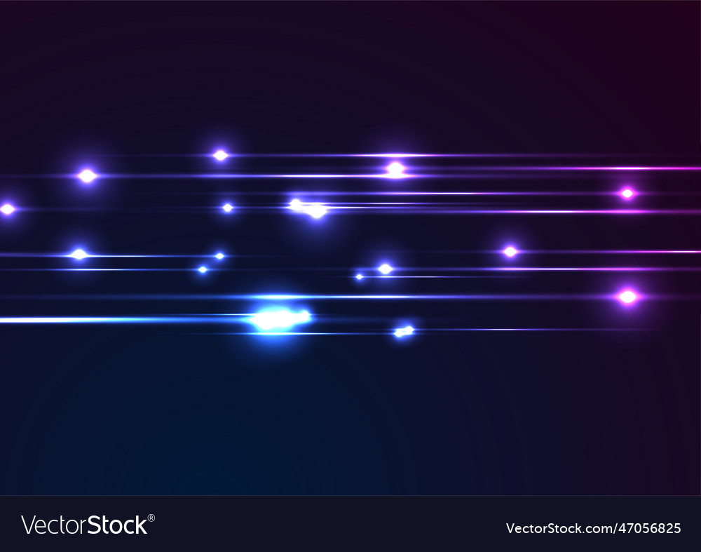 Blue ultraviolet neon glowing laser lines hi-tech Vector Image
