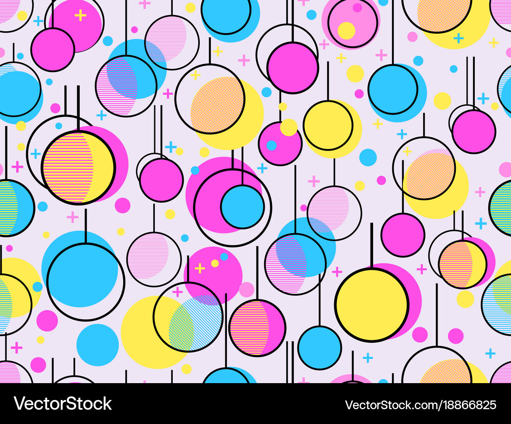 Geometric seamless pattern with circles of violet Vector Image