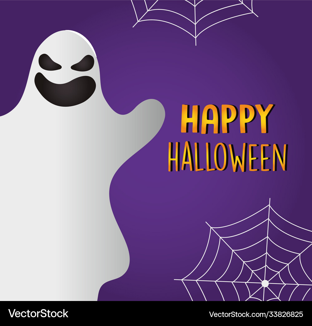 Happy halloween design with cartoon ghosts Vector Image