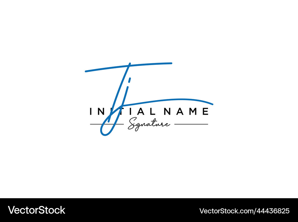 Initial tj signature logo template hand drawn Vector Image
