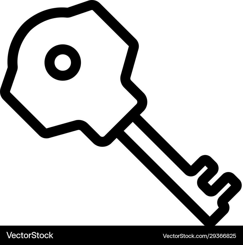Key icon isolated contour symbol Royalty Free Vector Image