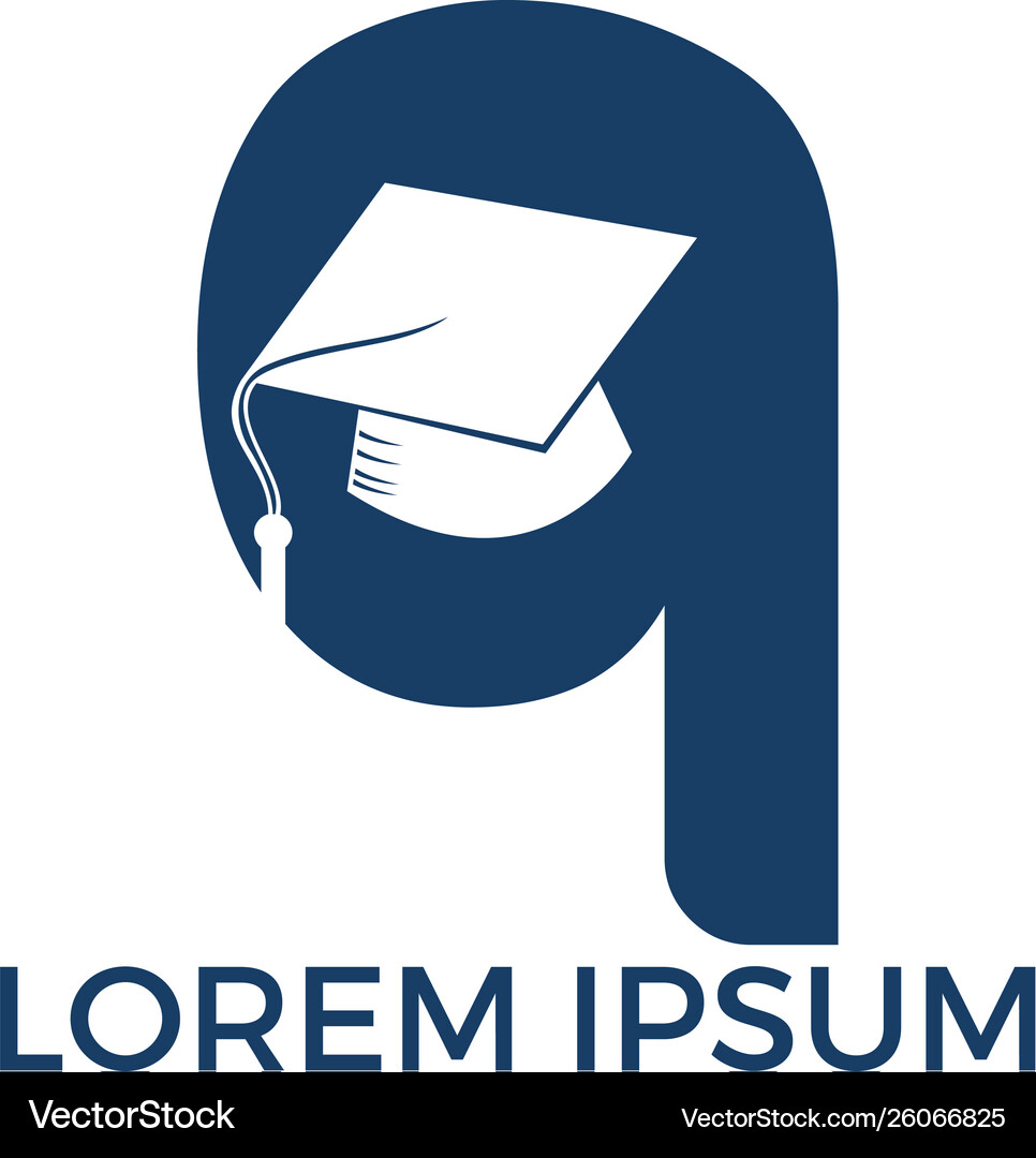 Letter q education logo design Royalty Free Vector Image