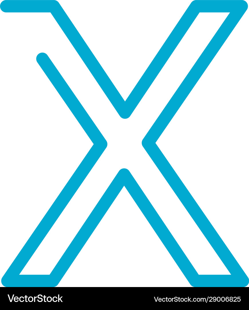Linear geometric outline alphabet letter x Vector Image