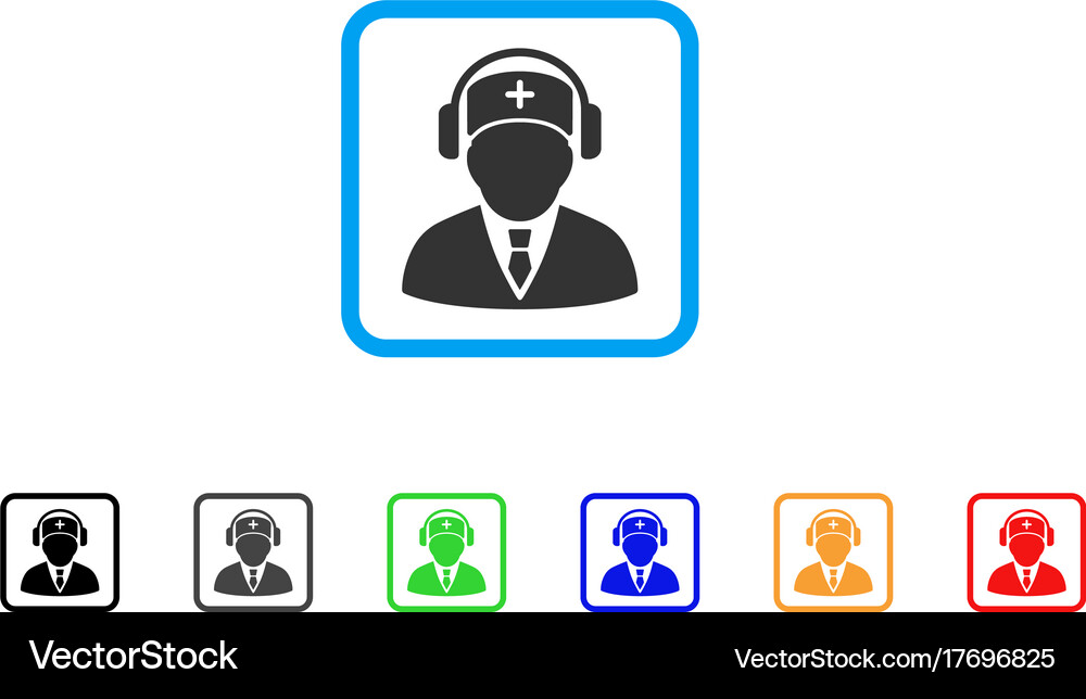 Medical call center framed icon Royalty Free Vector Image