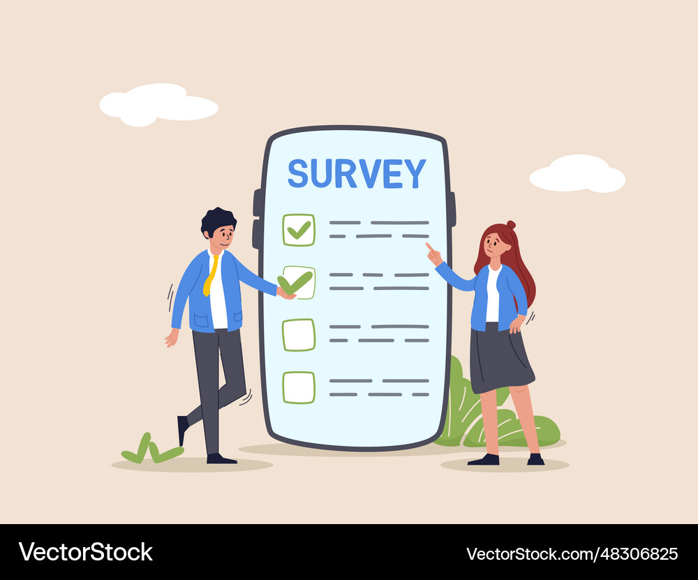 Online survey questionnaire concept poll opinion Vector Image