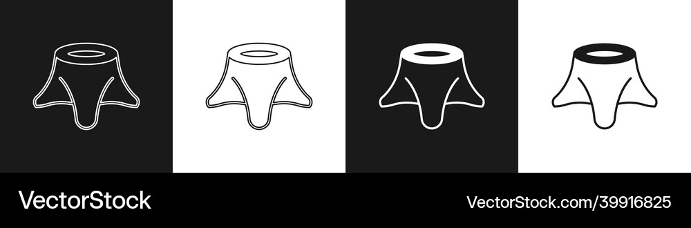 Set tree stump icon isolated on black and white Vector Image