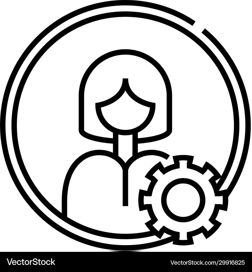 Settings master line icon concept sign outline Vector Image