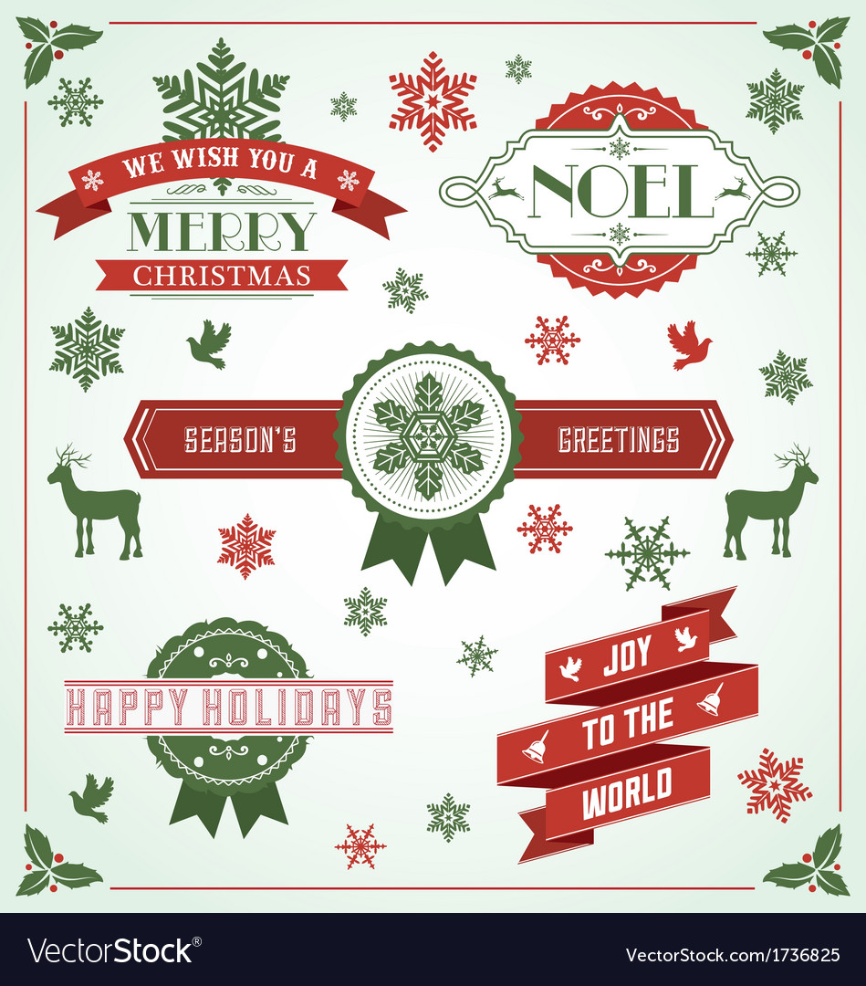Vintage Holiday Banner Set Royalty Free Vector Image