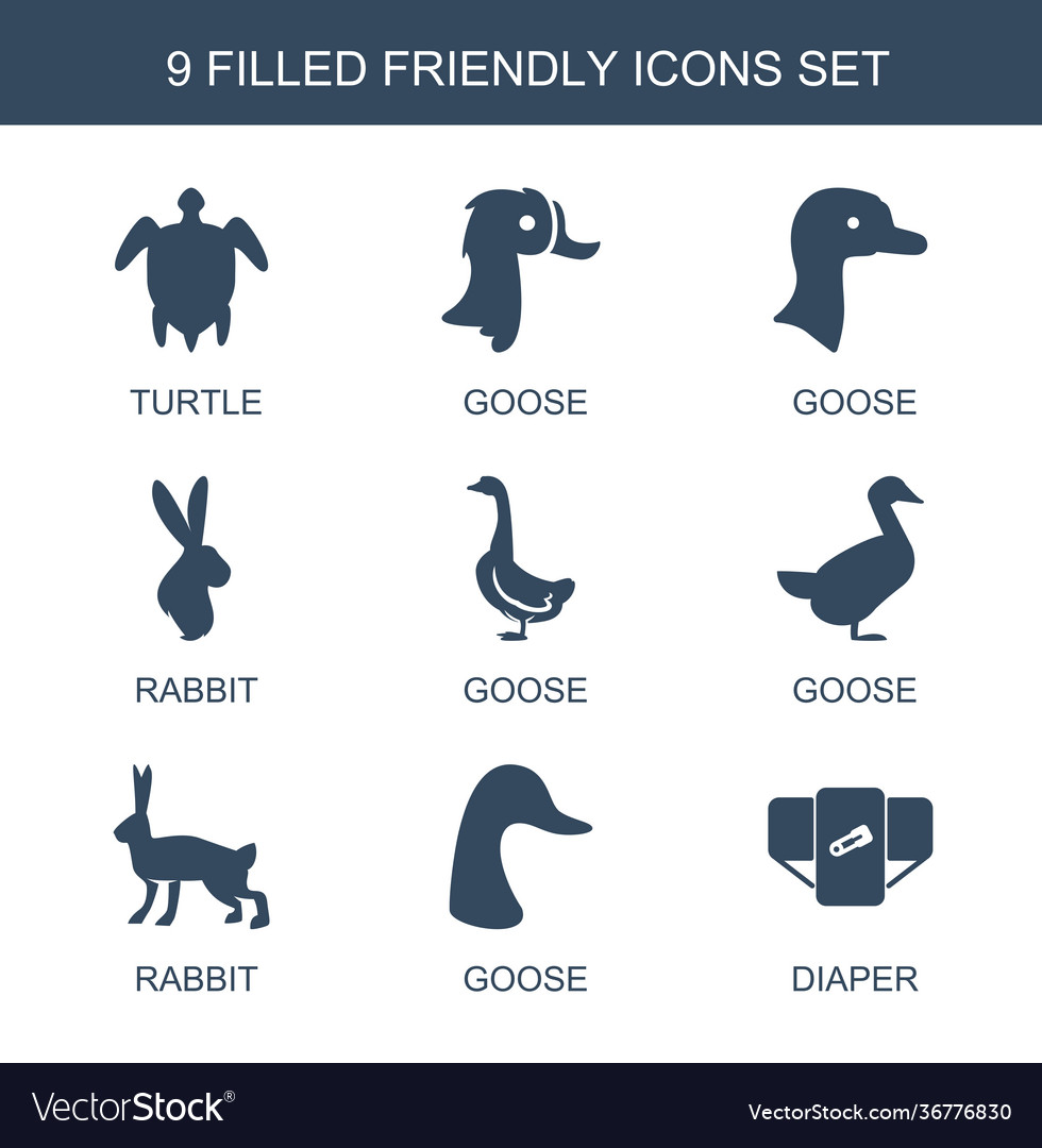 9 friendly icons Royalty Free Vector Image - VectorStock