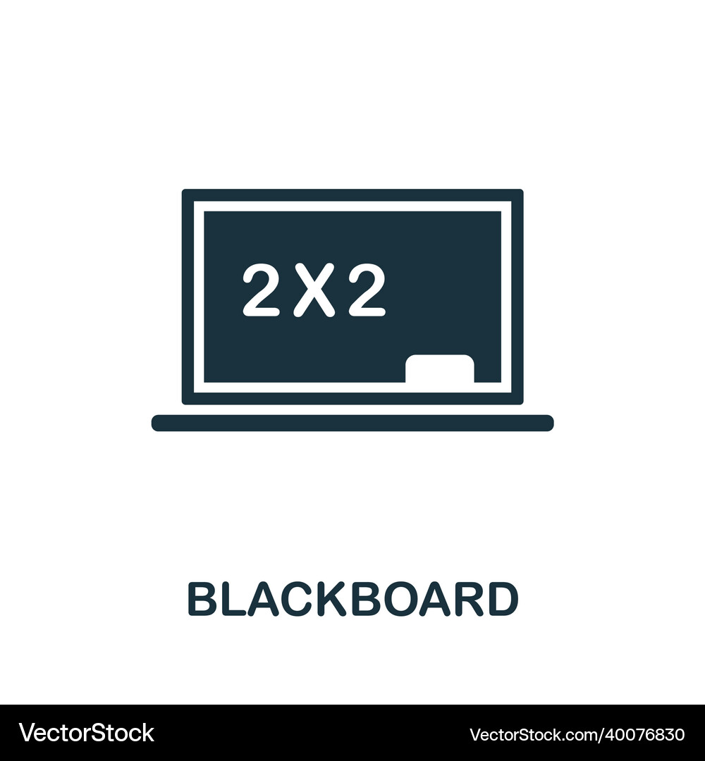 Blackboard icon monochrome sign from school Vector Image