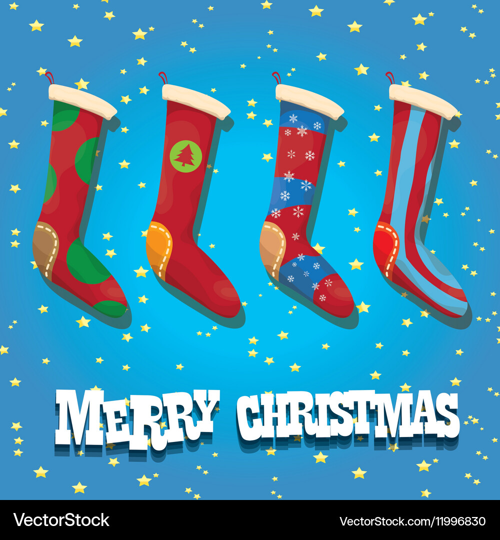 Cartoon cute christmas stocking or socks Vector Image