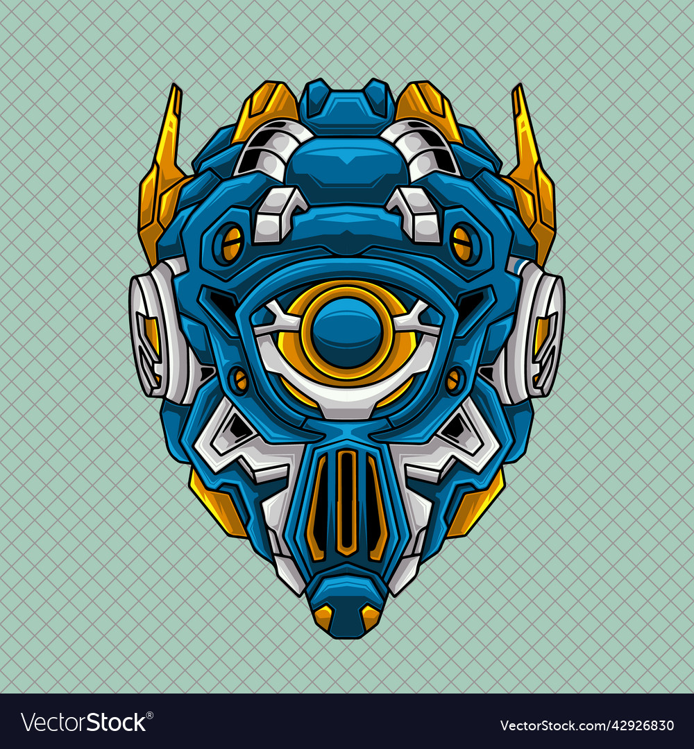 Character detail robot head Royalty Free Vector Image