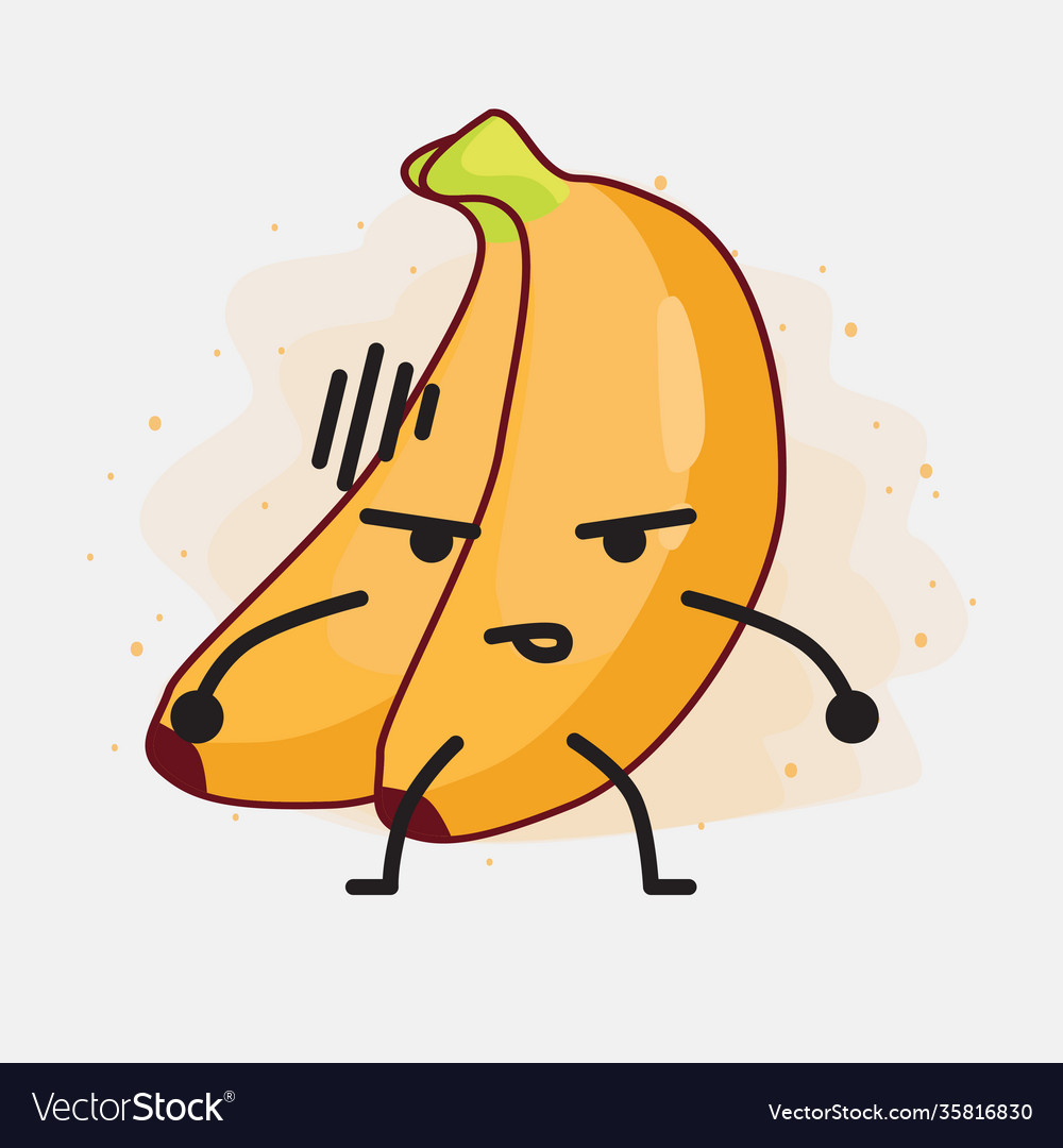 Cute banana fruit character Royalty Free Vector Image