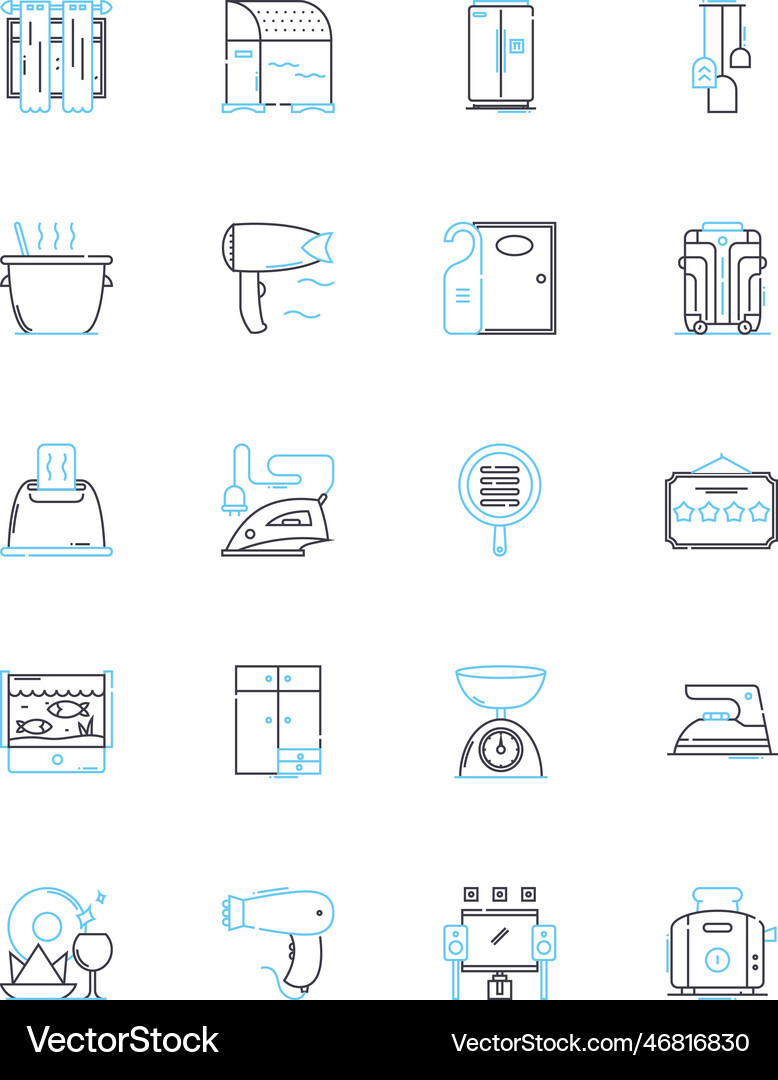 Decor showroom linear icons set luxe modern Vector Image
