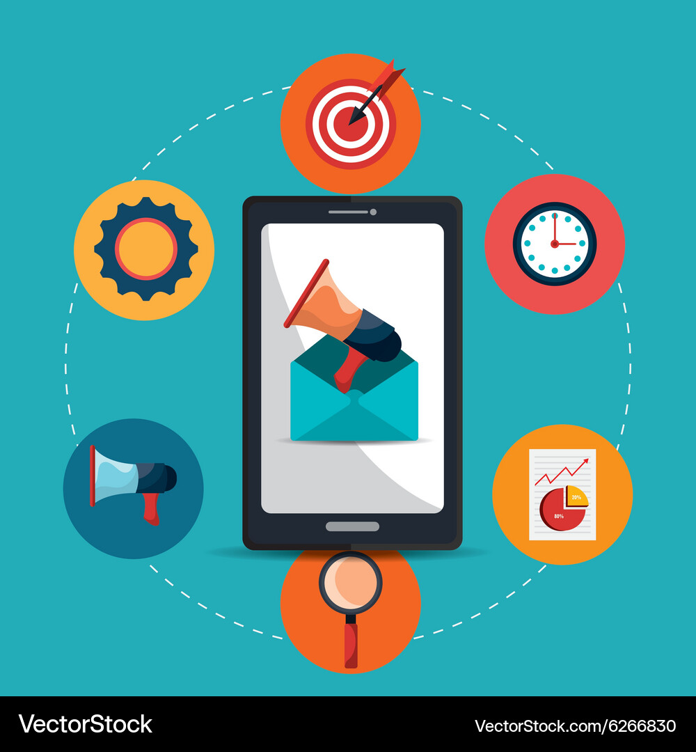 Digital marketing design Royalty Free Vector Image