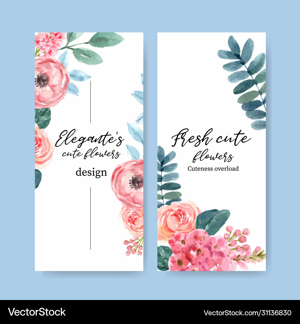 Floral charming flyer design with anemone peony Vector Image