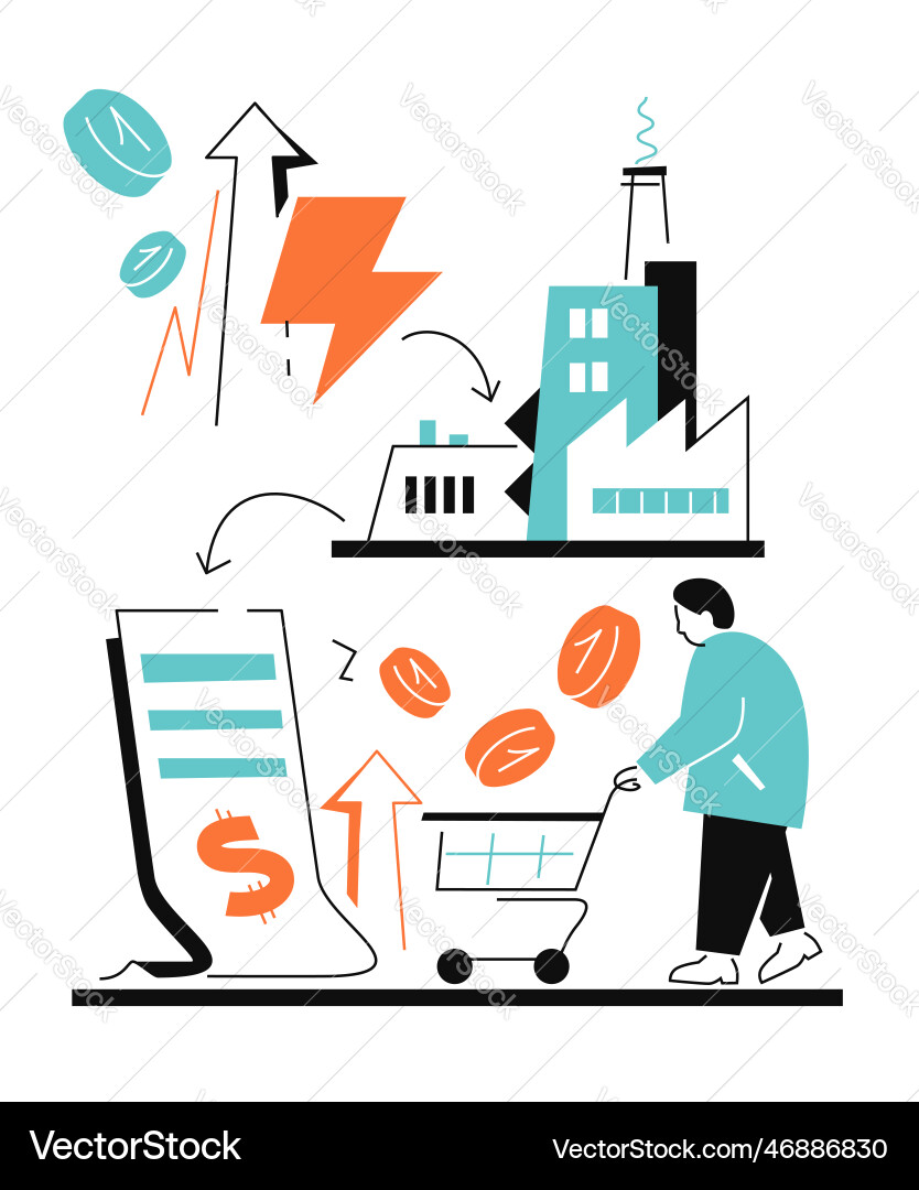 Global price rise - colorful flat design style Vector Image