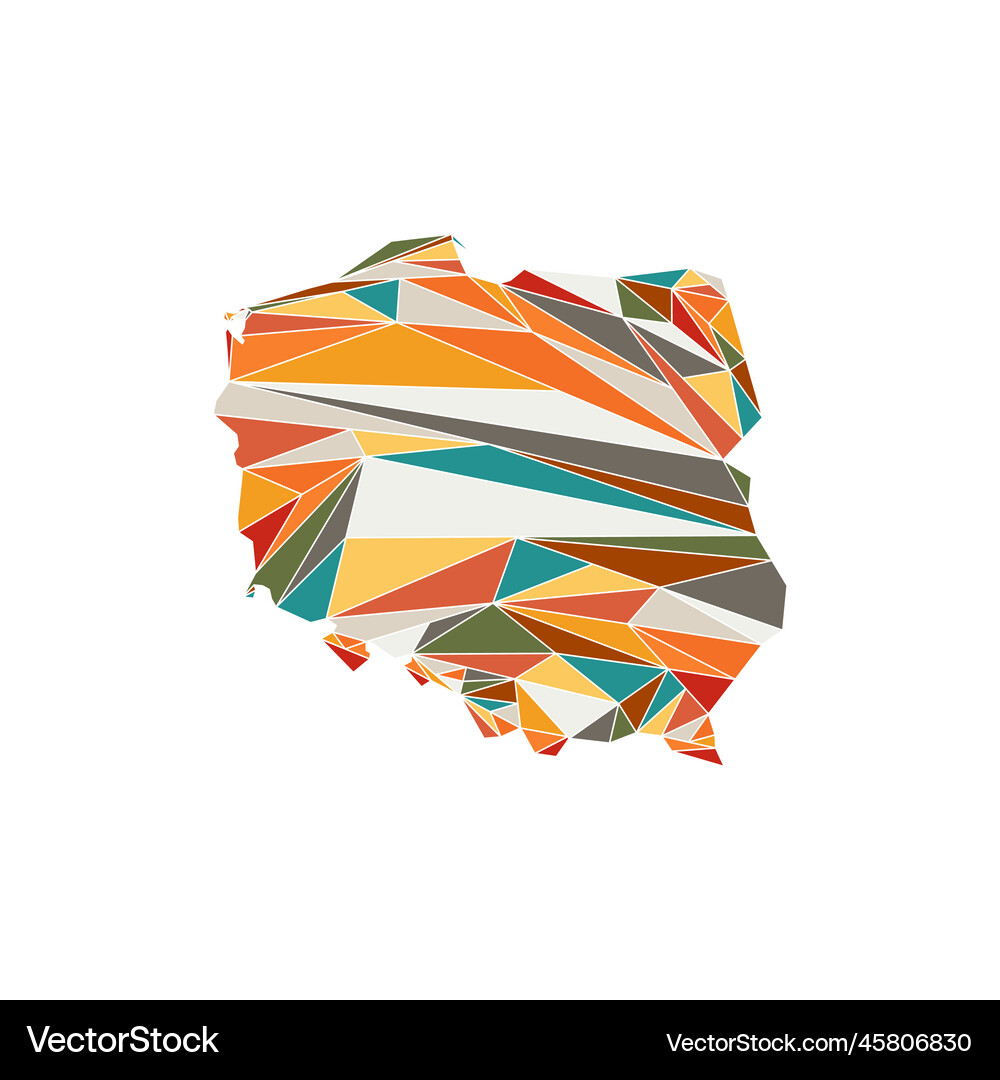 Polandia country map geometric colorful design Vector Image