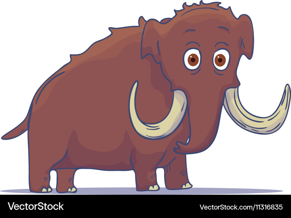 Cartoon mammoth isolated on white background Vector Image
