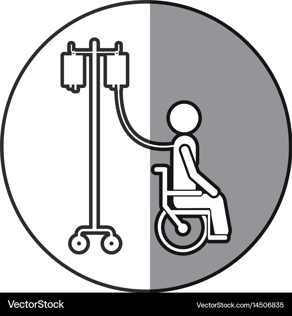 Circular frame shading with pictogram person Vector Image