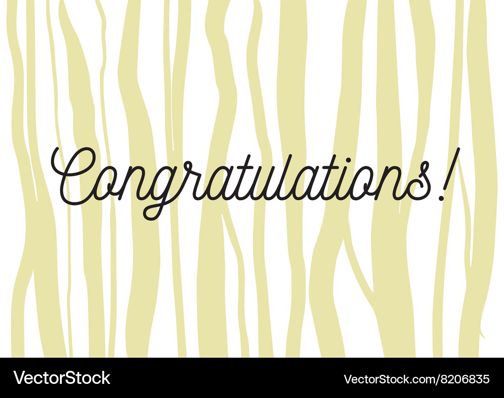 Congratulations inscription greeting card Vector Image