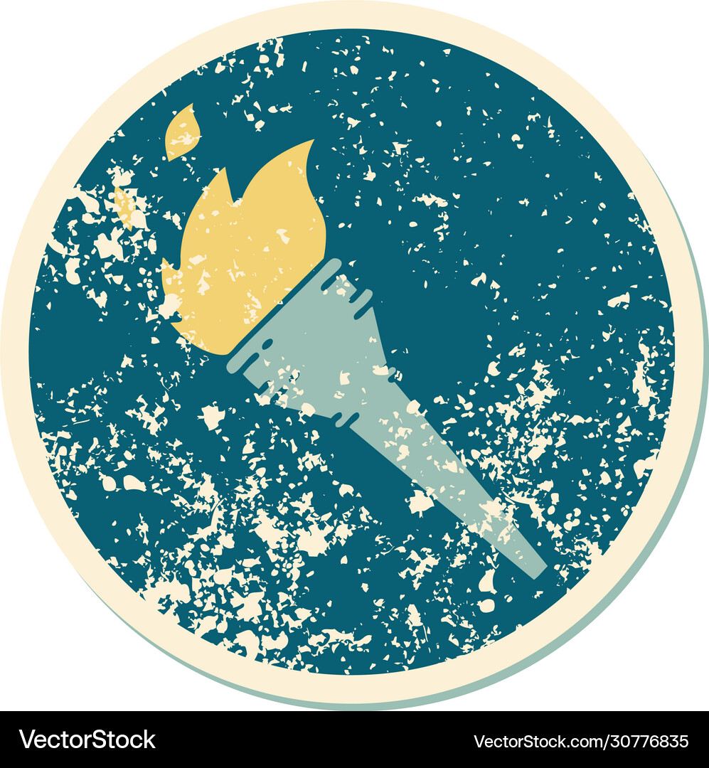 Distressed sticker tattoo style icon a lit Vector Image