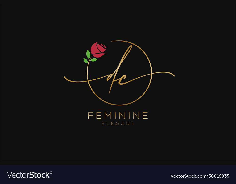 Initial dc feminine logo beauty monogram Vector Image Initial dc feminine logo beauty monogram Vector Image