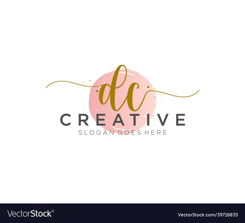 Initial dc feminine logo beauty monogram Vector Image Initial dc feminine logo beauty monogram Vector Image