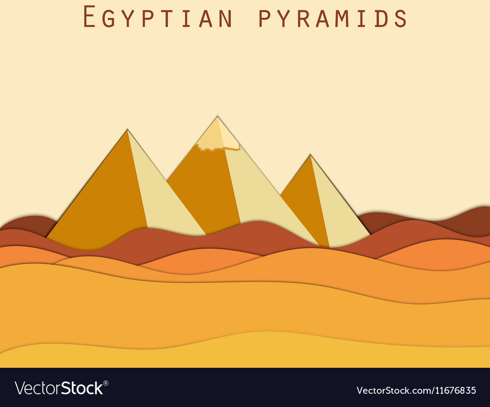 Landscape with the egyptian pyramids Royalty Free Vector