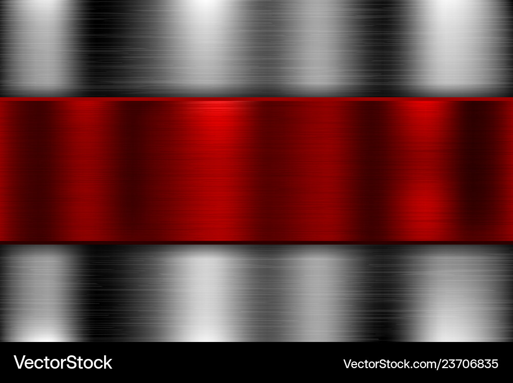 Metal background with red iron plate Royalty Free Vector