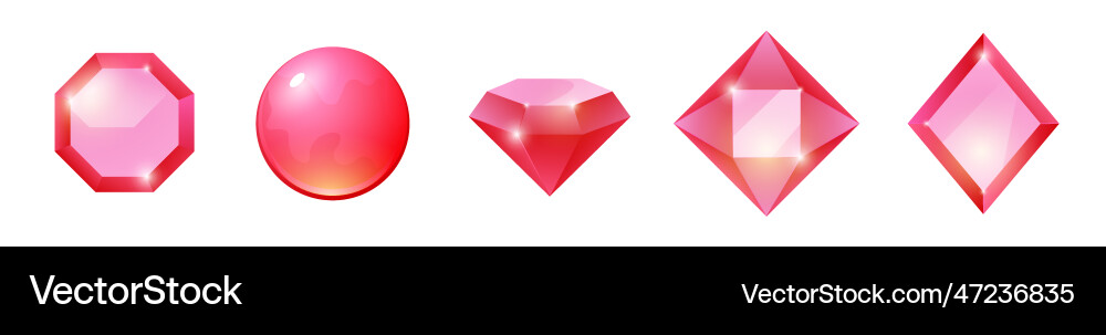 Red gem emerald jewel sapphire Royalty Free Vector Image