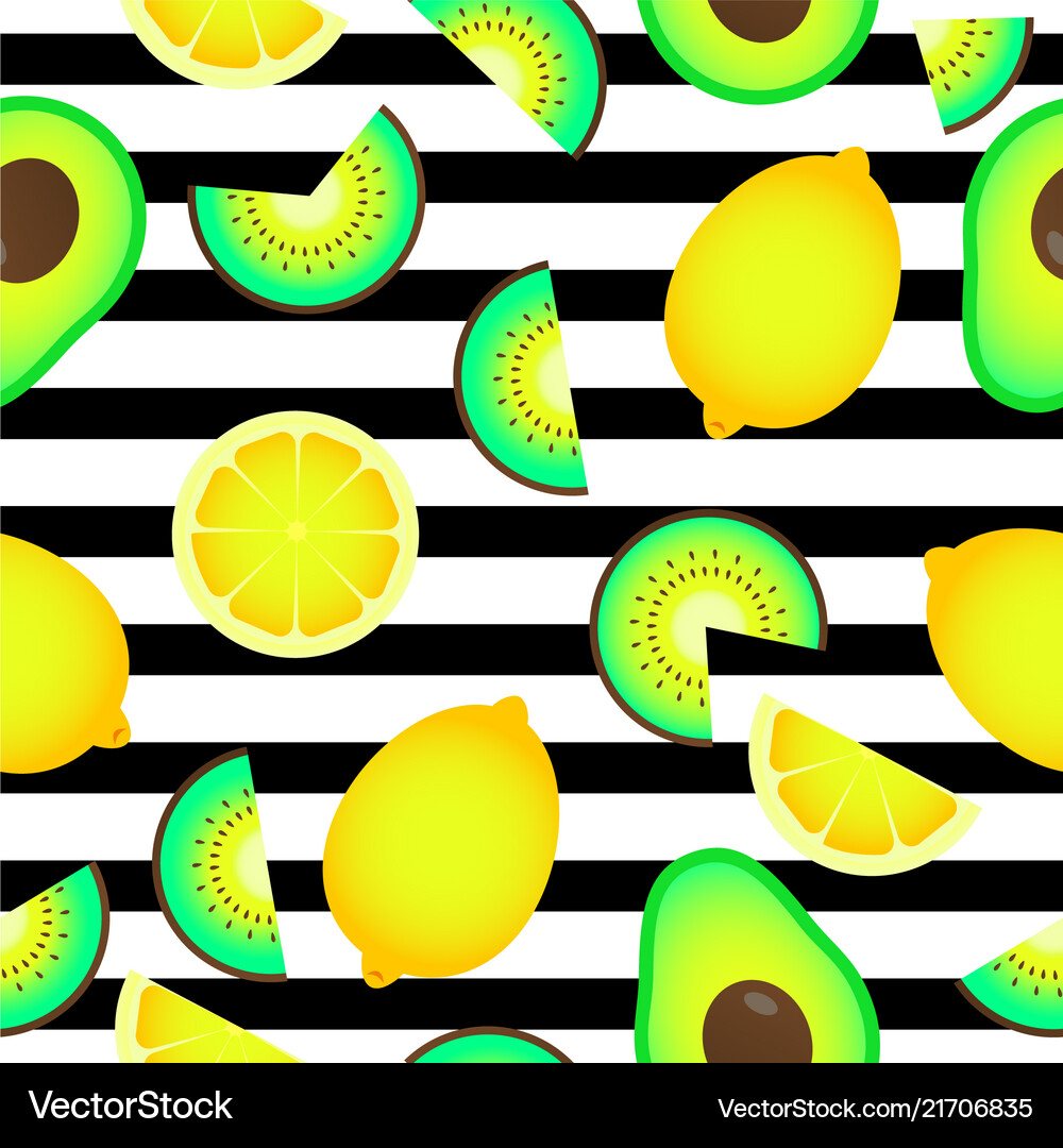 Seamless pattern with summer fruits Royalty Free Vector