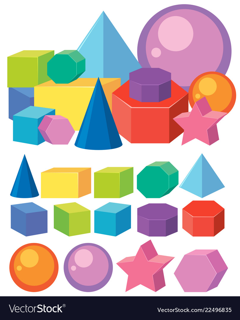 Set math geometry shapes Royalty Free Vector Image