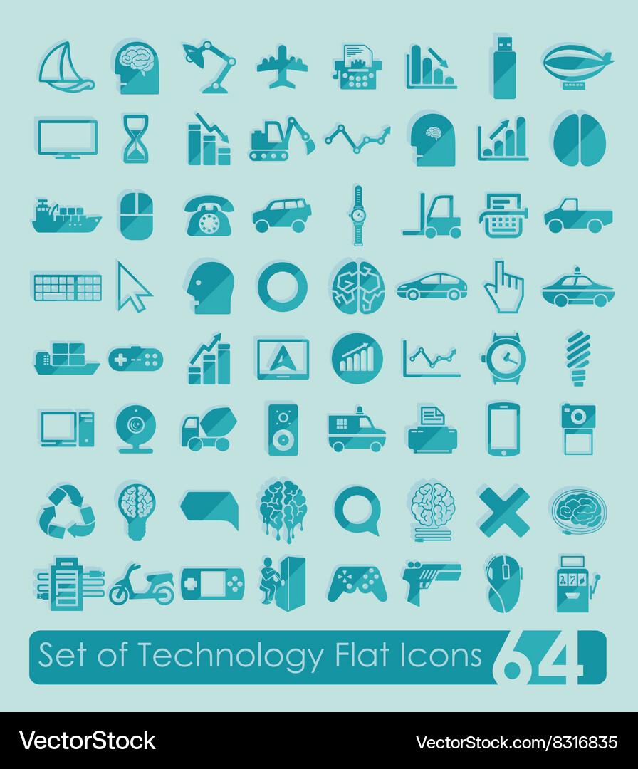 Set of technology icons Royalty Free Vector Image