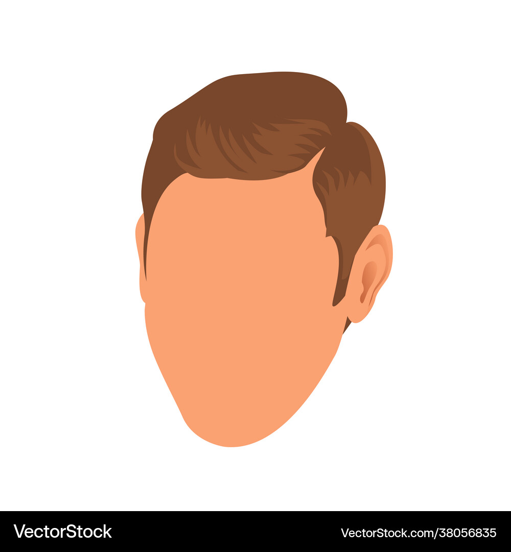 Silhouette a portrait a handsome man without Vector Image