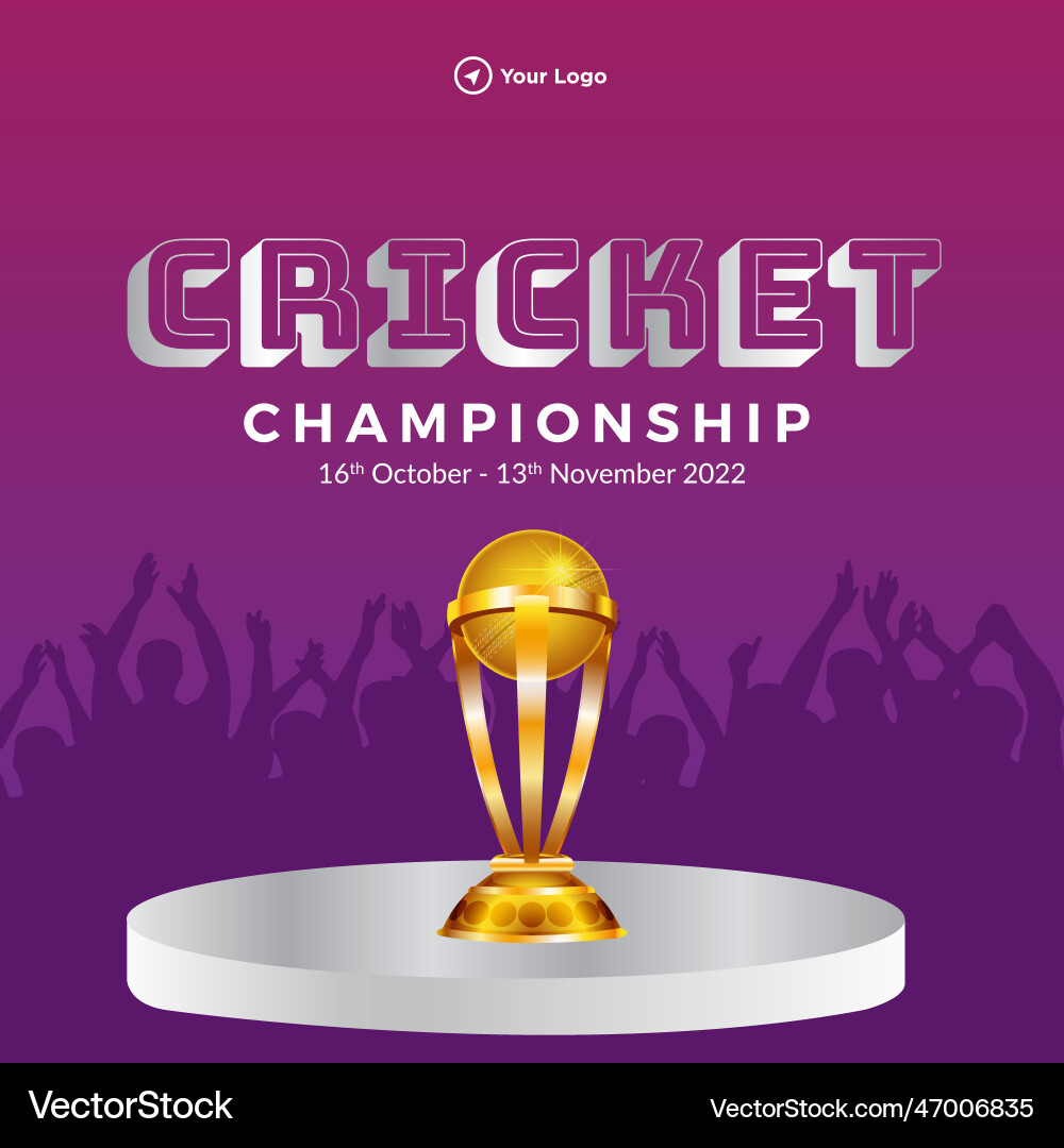 T20 cricket world cup banner design template Vector Image