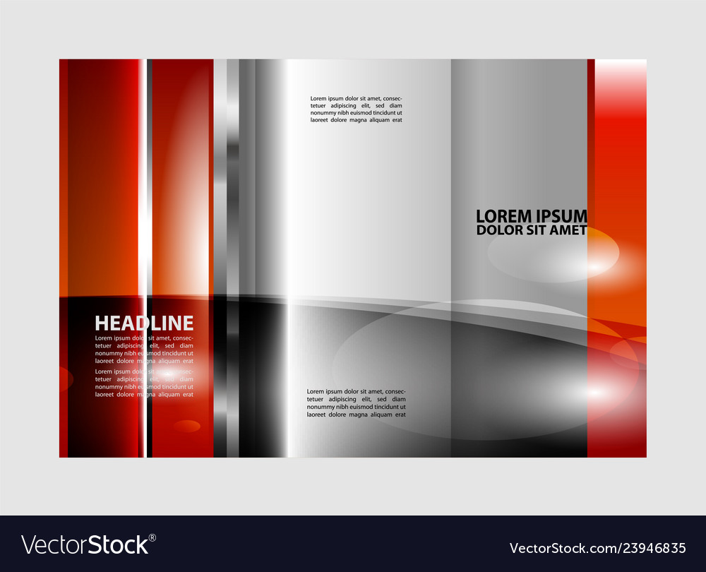 Template design of trifold brochure with polygons Vector Image