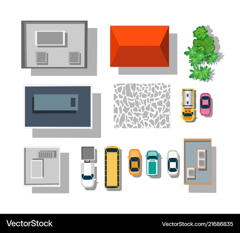 Top view of city map Royalty Free Vector Image