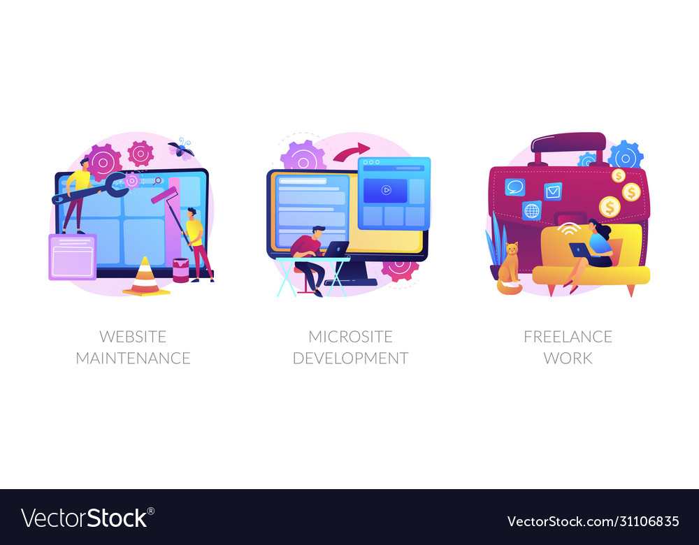 Web development services concept metaphors Vector Image Web development services concept metaphors Vector Image